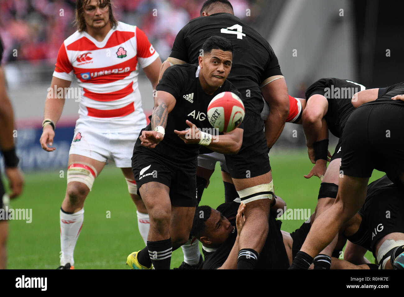 Te Toiroa Tahuriorangi of New Zealand during the Rugby test match ...