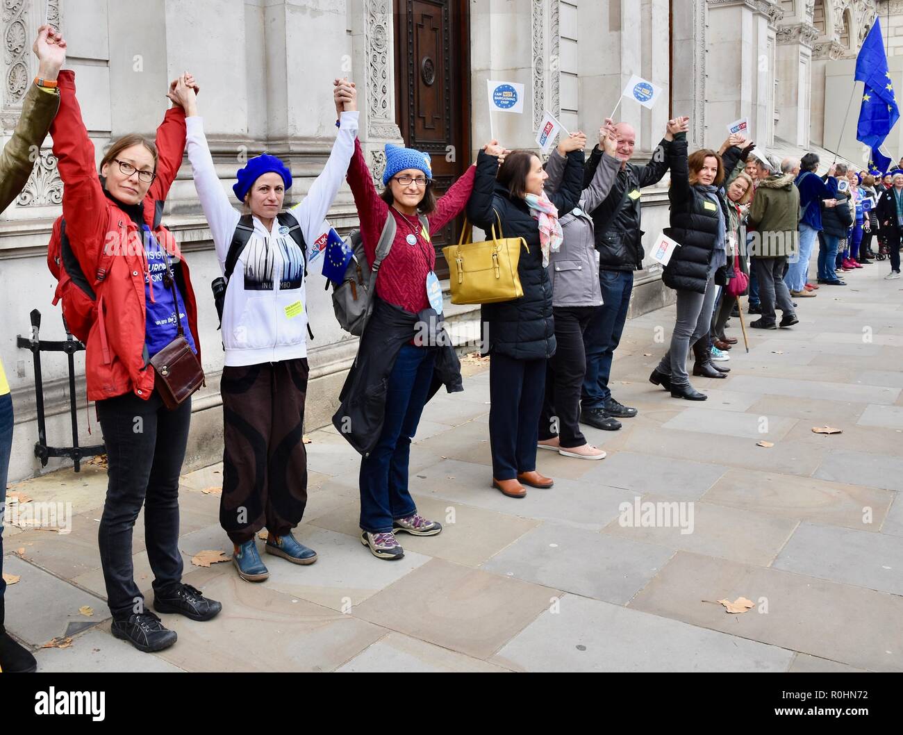 London, UK. 5th Nov 2018. The Last Mile,Protesters form a human chain ...