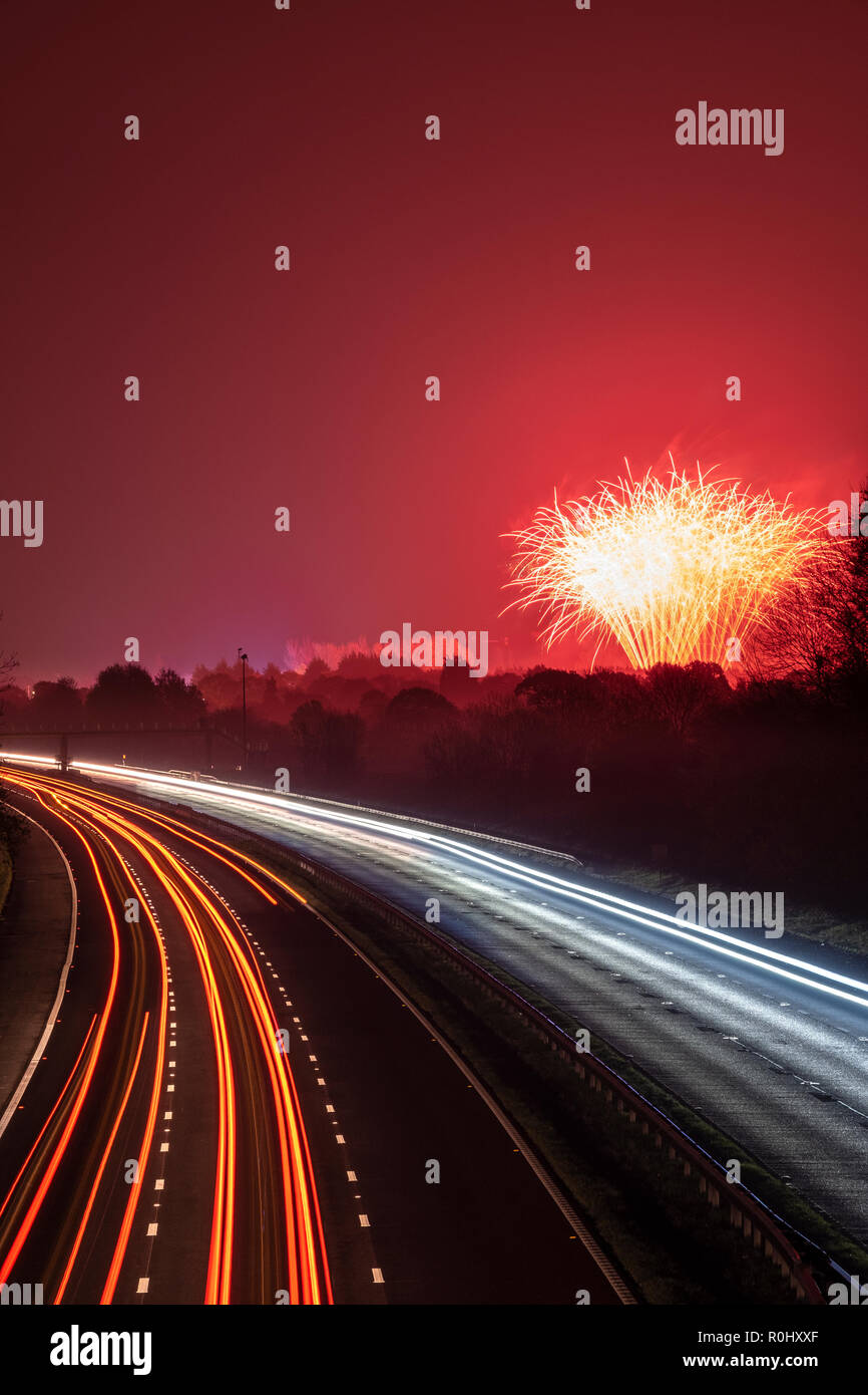 Preston, UK. 5th November 2018. Traffic on the M55 Motorway in Preston ...