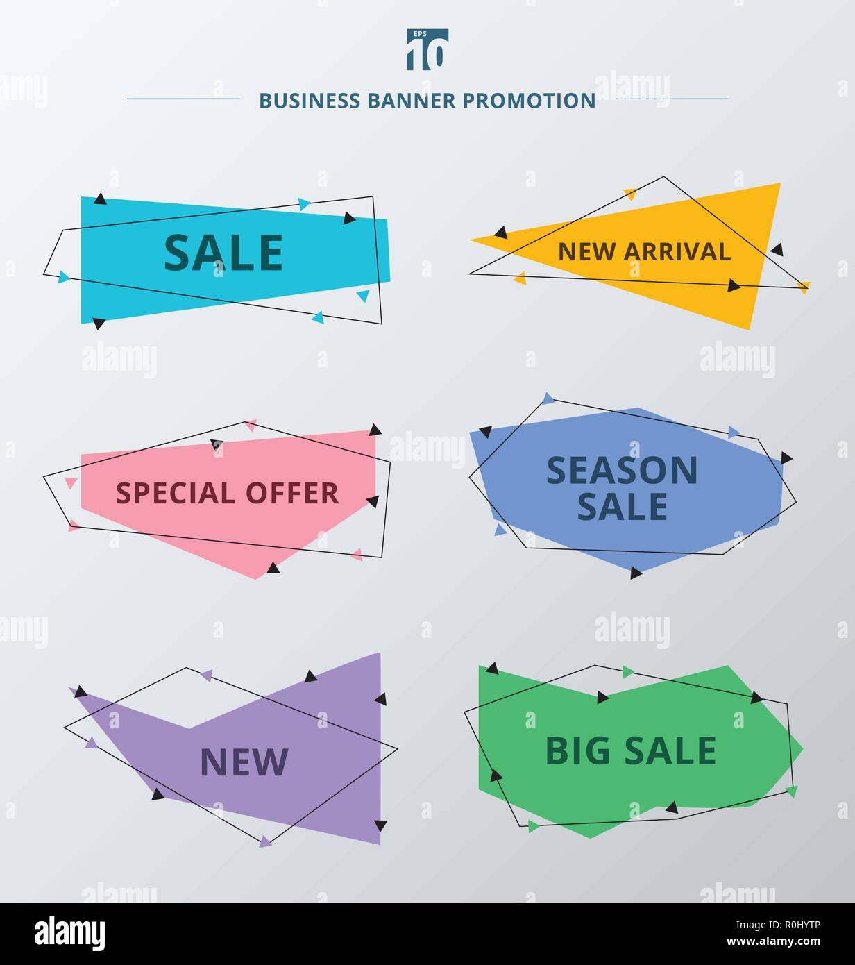 Set of sale promotion and discount offer ribbons or banner tags. Trendy ...