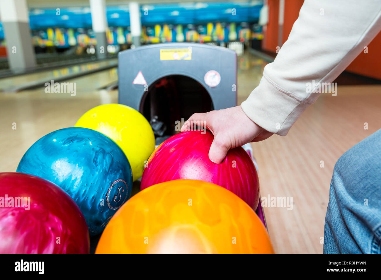 Bowling ball rack hi-res stock photography and images - Alamy