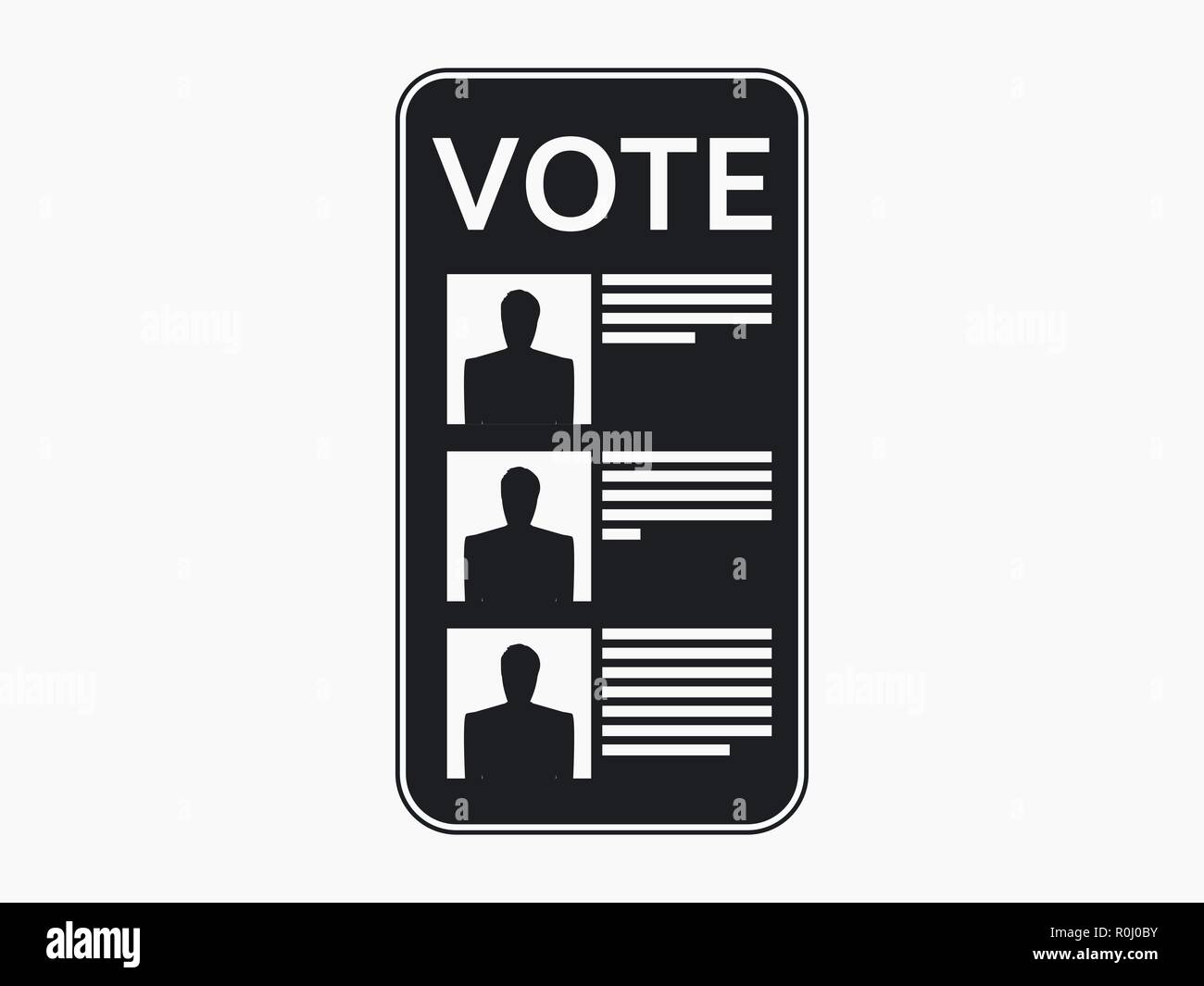 Electronic online voting on a smartphone. Icon in flat style. Vector ...