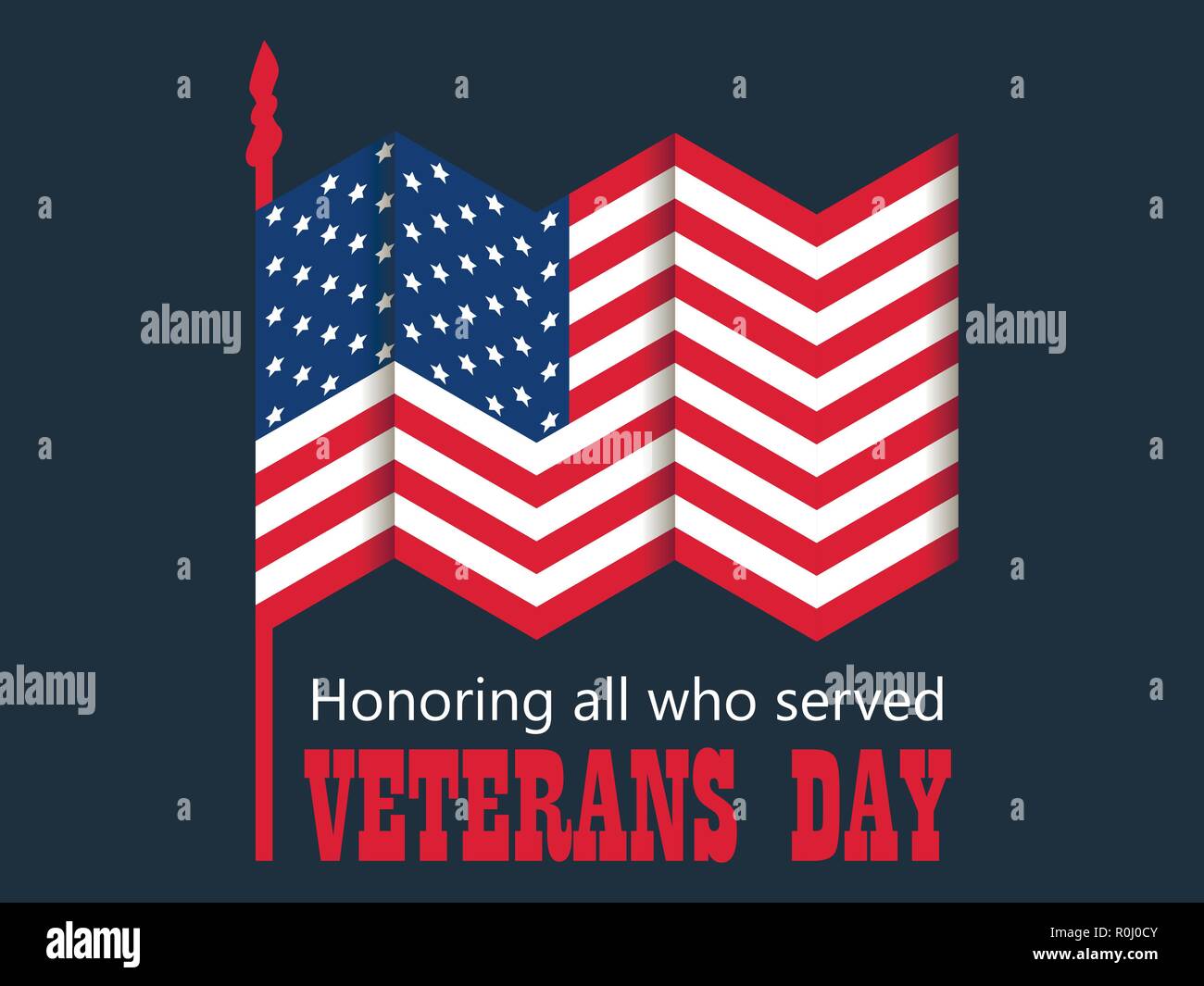 Veterans Day. 11th of November. Honoring all who served. American Flag ...