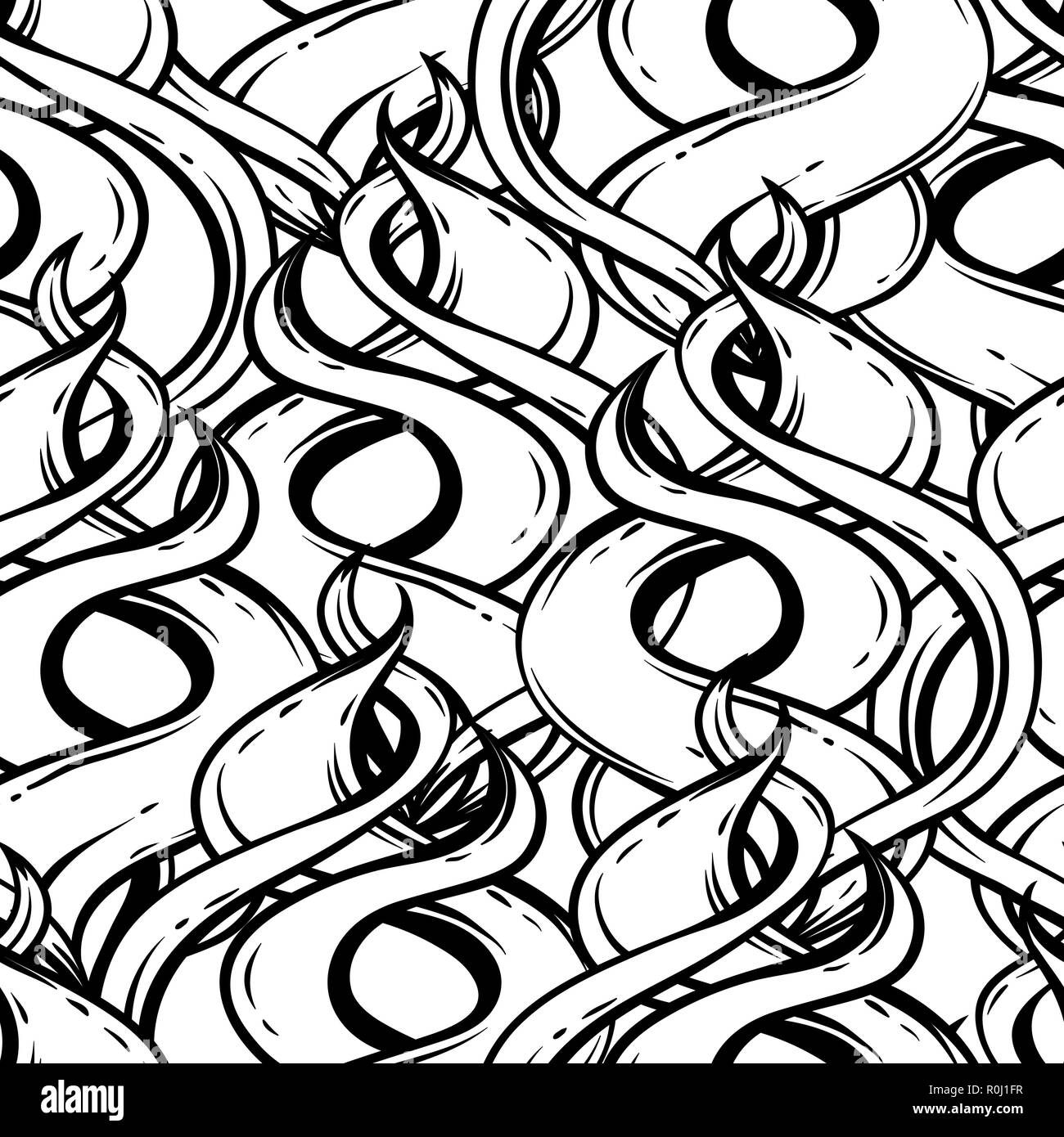 Hair curl pattern Black and White Stock Photos & Images - Alamy