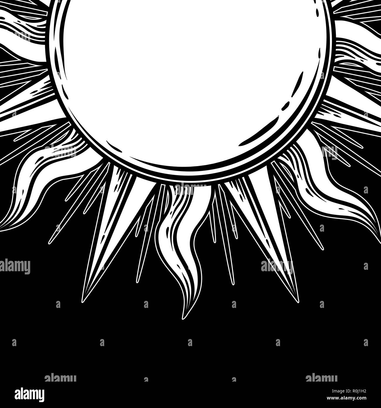 Vintage line drawing sun Stock Vector Images - Alamy