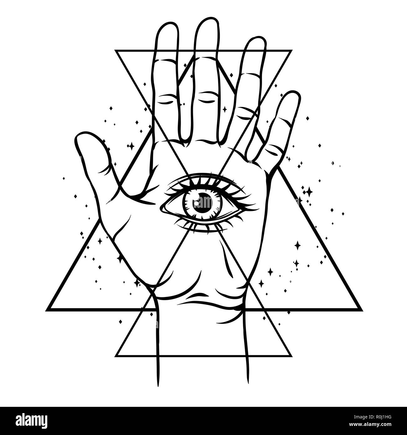 All Seeing Eye Hand Symbol