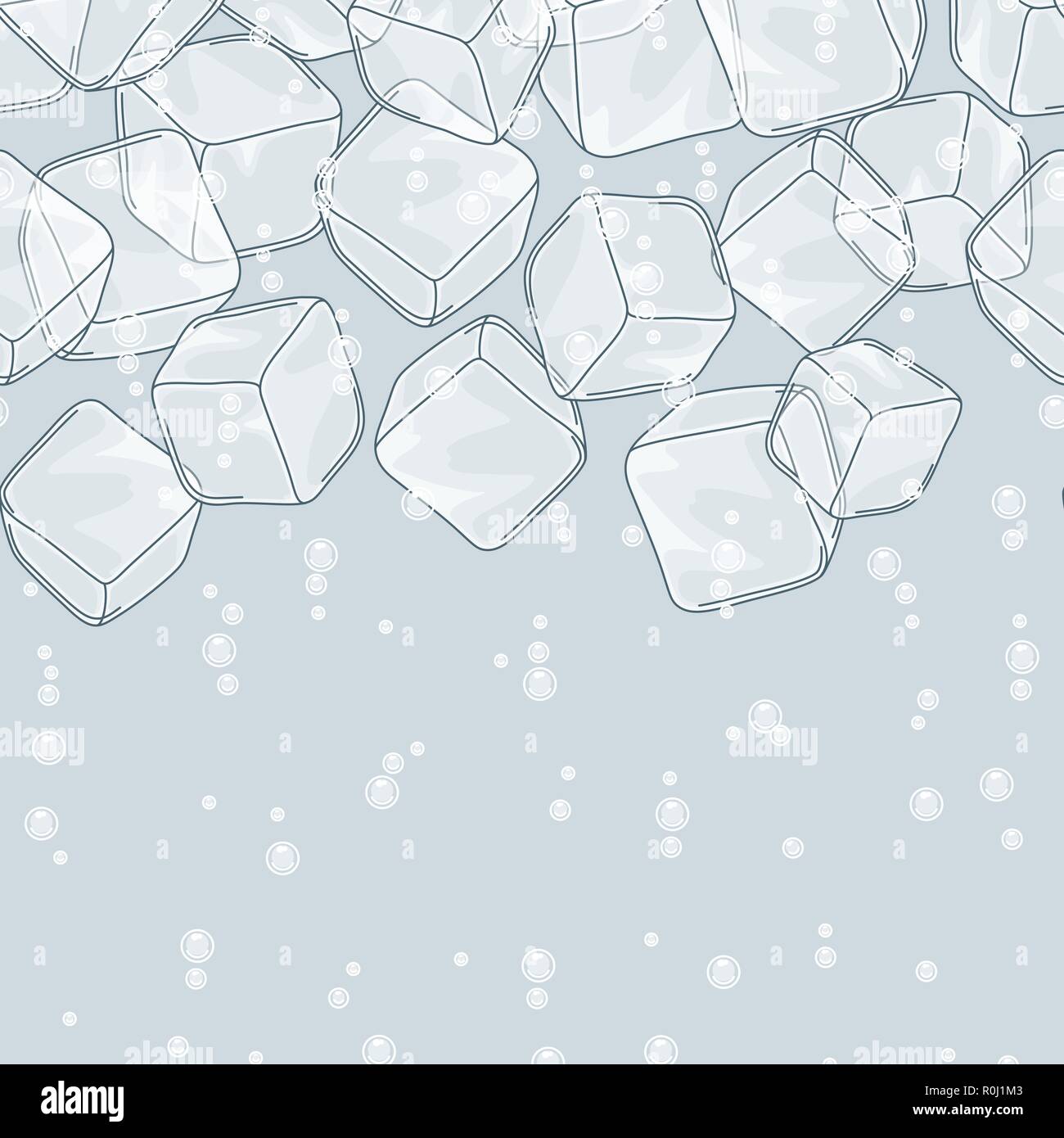 Ice cubes and soda bubbles seamless pattern Stock Vector Image & Art ...