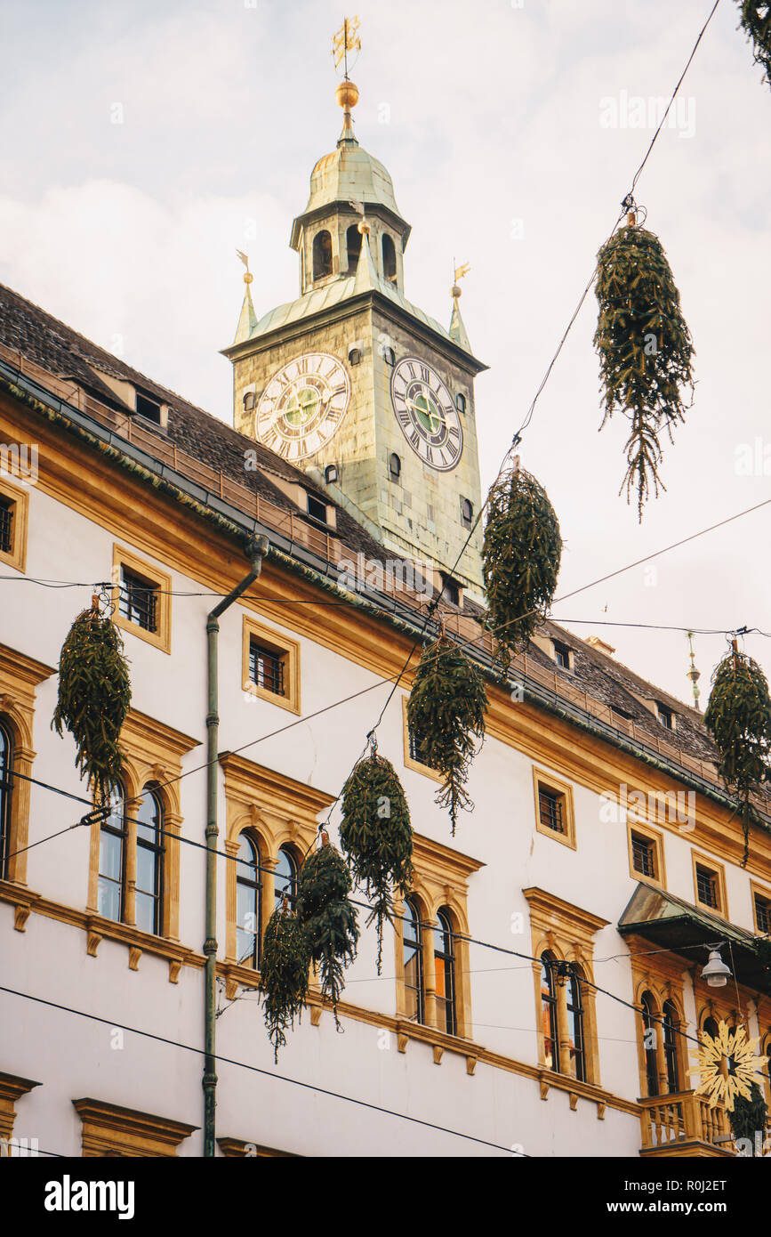 Graz city streets Christmas Advent decorations Stock Photo - Alamy