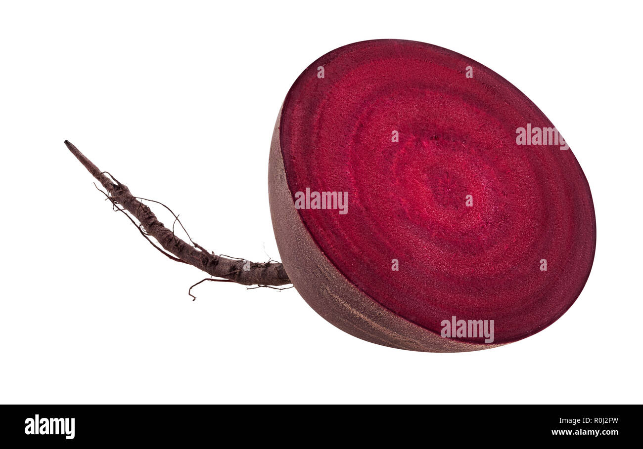 Fresh red beet root cut in half isolated on white background. Clipping ...