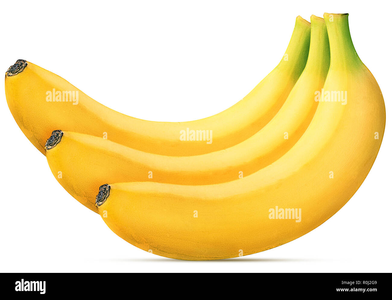 Three ripe banana isolated on white background. Clipping Path Stock ...