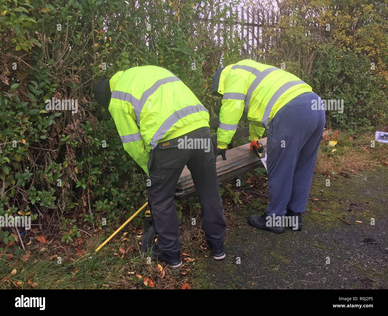 People doing Community Payback Orders at a former bowling green in ...