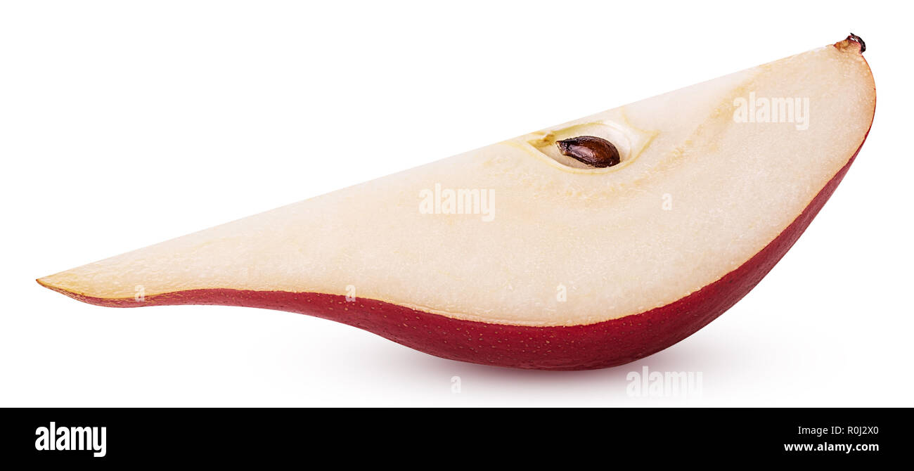 Fresh red pears slice isolated on white background Clipping Path. Full ...