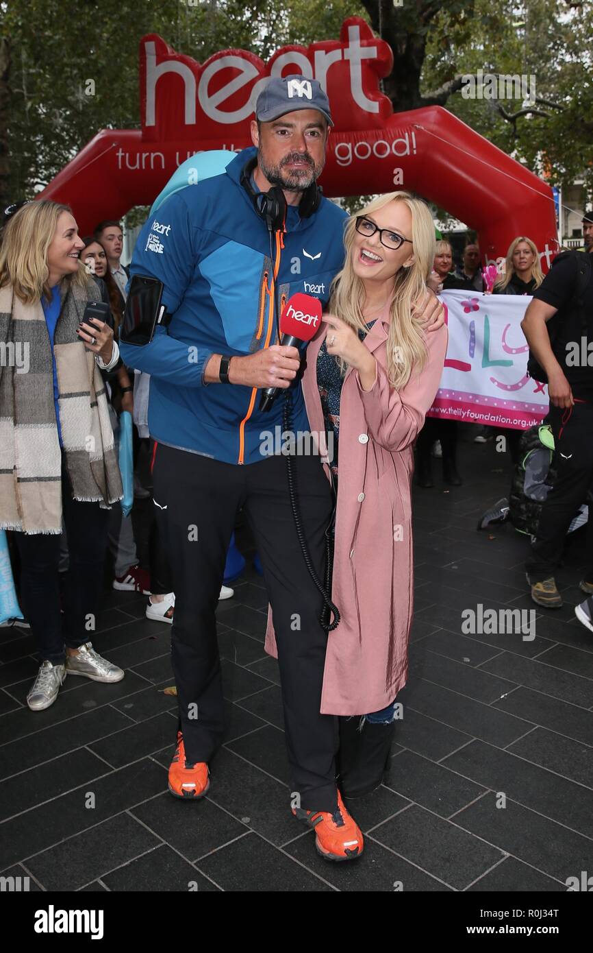 Jamie Theakston completing his charity marathon event at Global studios ...