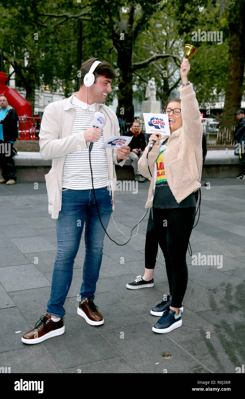 Jamie Theakston completing his charity marathon event at Global studios ...