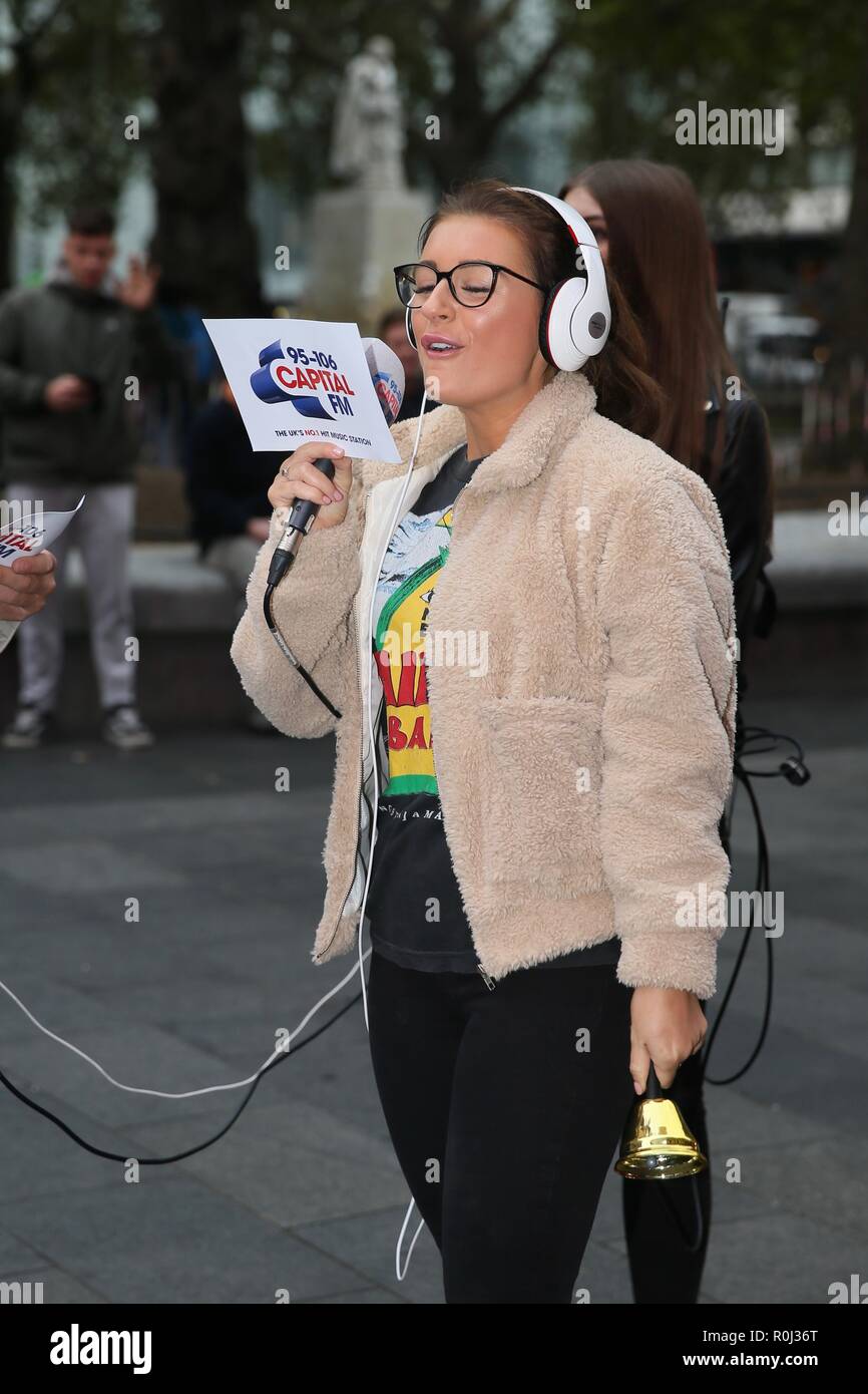 Jamie Theakston completing his charity marathon event at Global studios ...