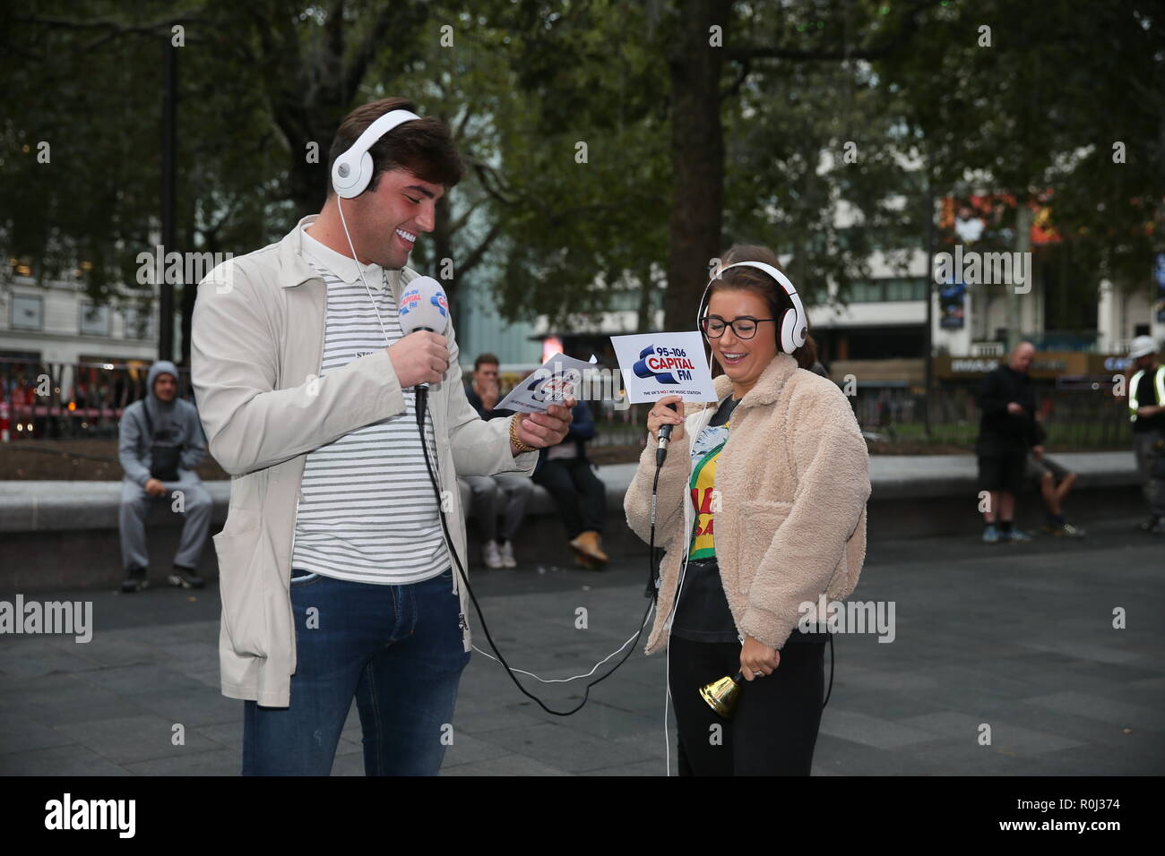 Jamie Theakston completing his charity marathon event at Global studios ...