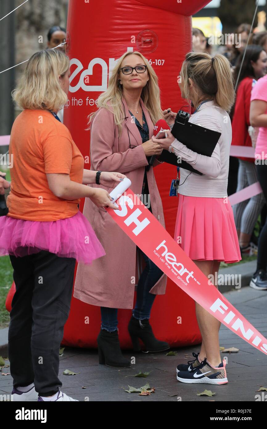 Jamie Theakston completing his charity marathon event at Global studios ...