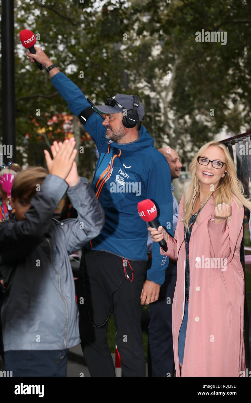 Jamie Theakston completing his charity marathon event at Global studios ...