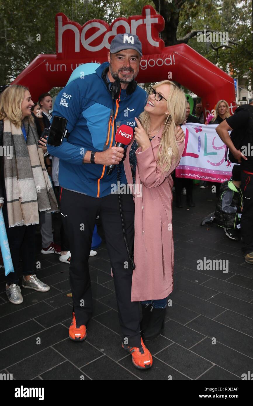 Jamie Theakston completing his charity marathon event at Global studios ...