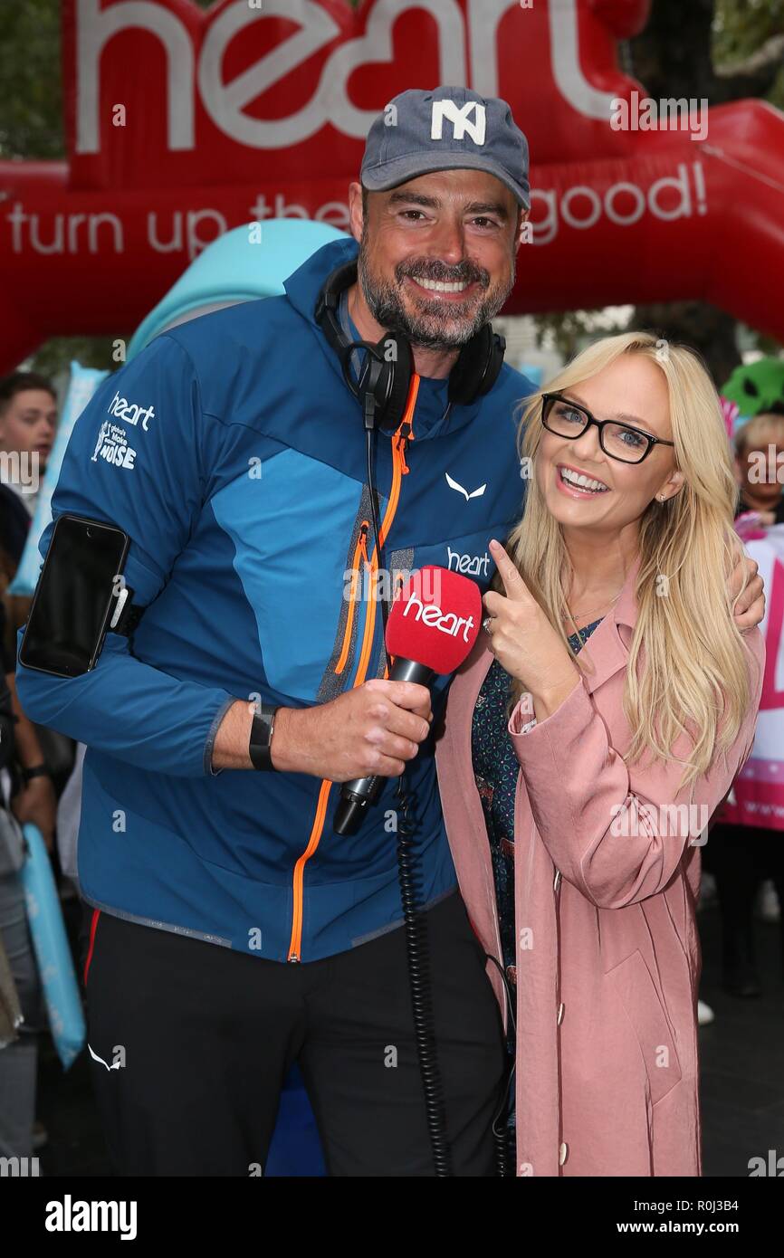 Jamie Theakston completing his charity marathon event at Global studios ...