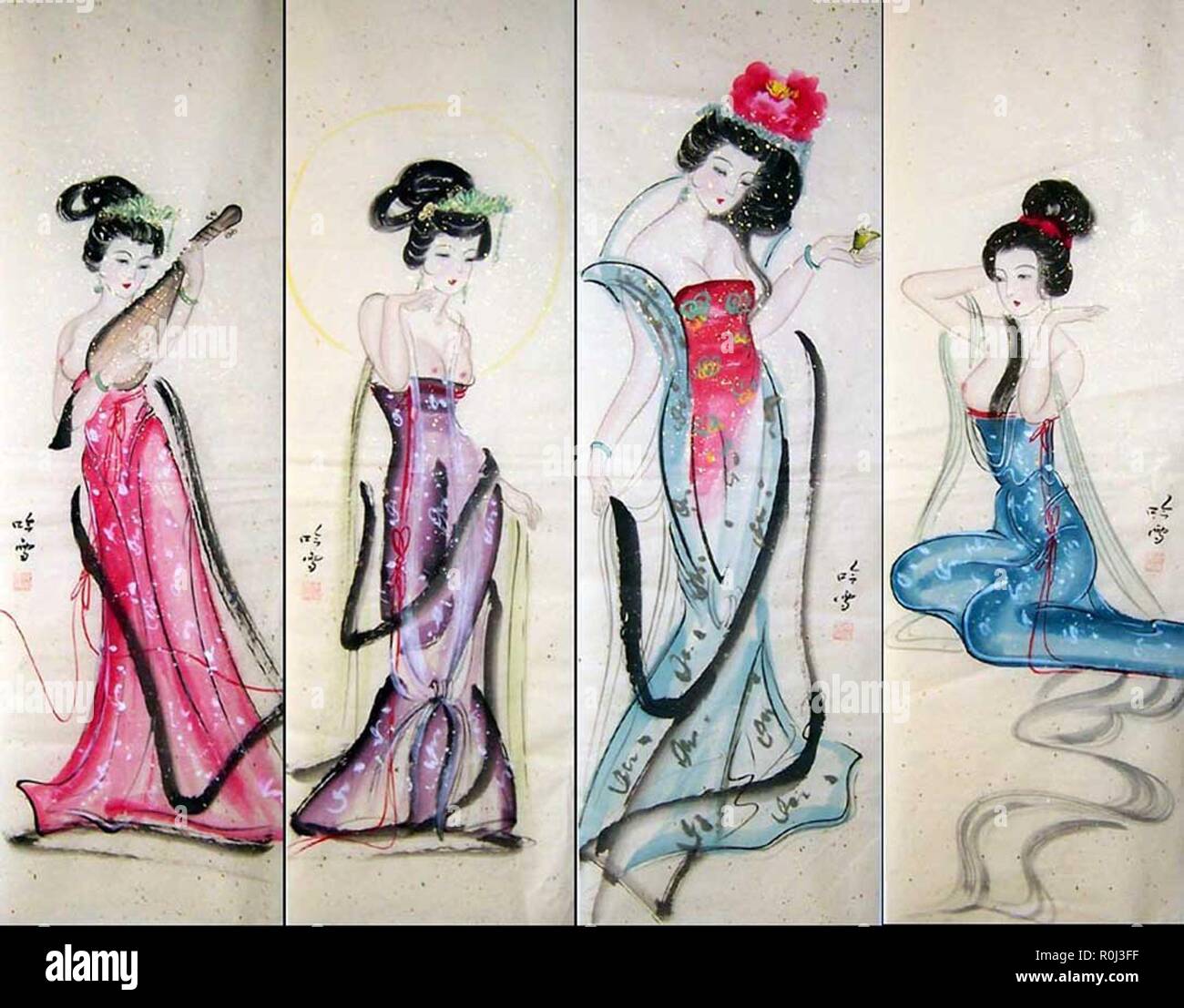 beautiful vintage oriental chinese art Stock Photo - Alamy