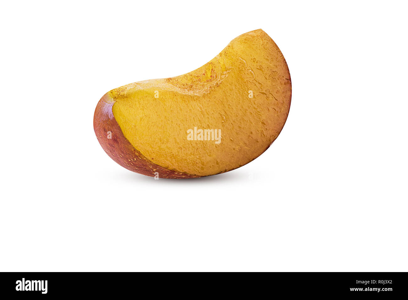 Fresh plum slice isolated on white background Clipping Path. Full depth ...