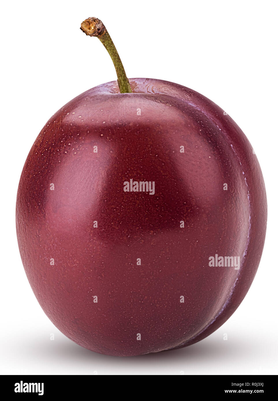 Fresh plum isolated on white background Clipping Path. Full depth of ...