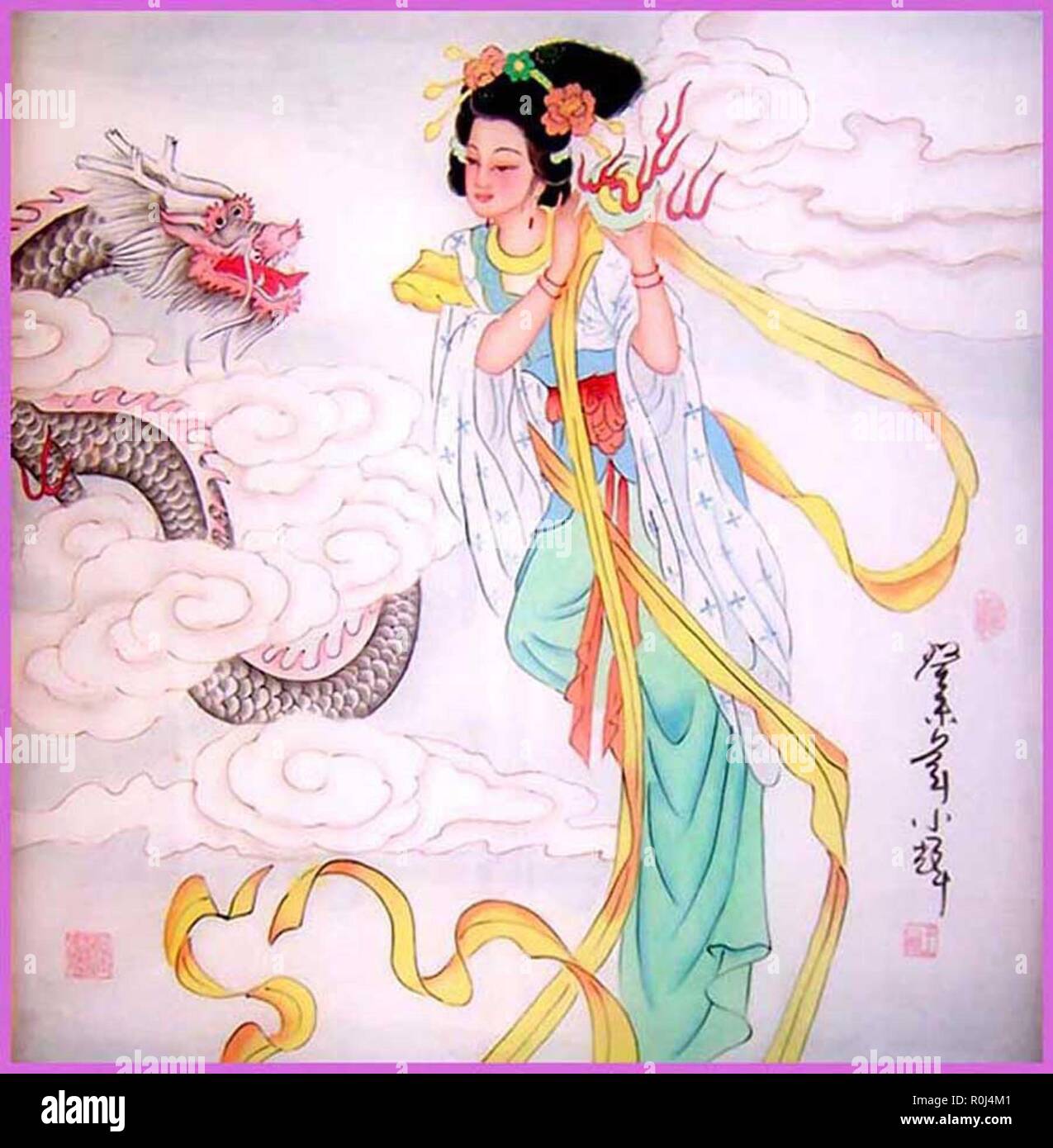beautiful vintage oriental chinese art Stock Photo - Alamy