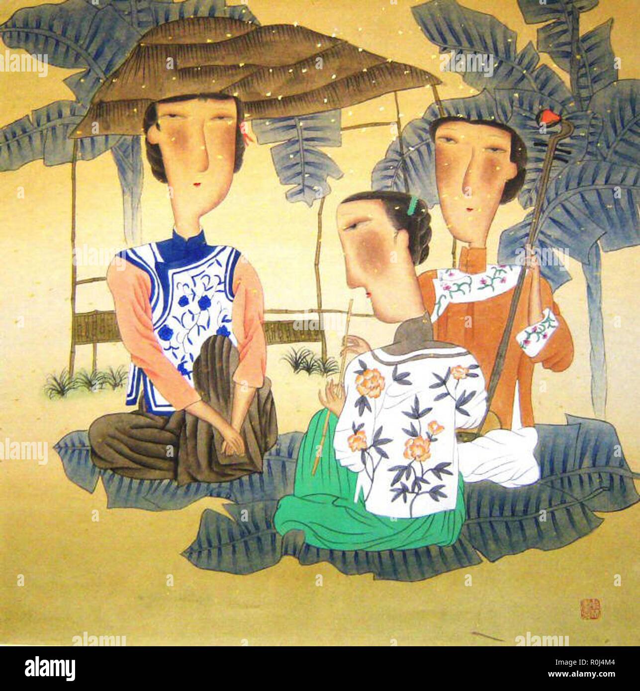 beautiful vintage oriental chinese art Stock Photo - Alamy