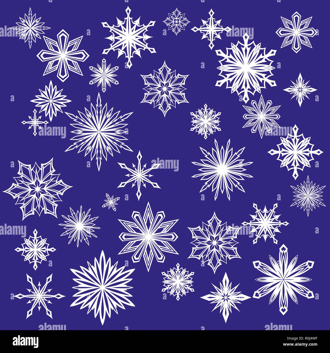 collection of decorative snowflakes set, winter, frost vector ...