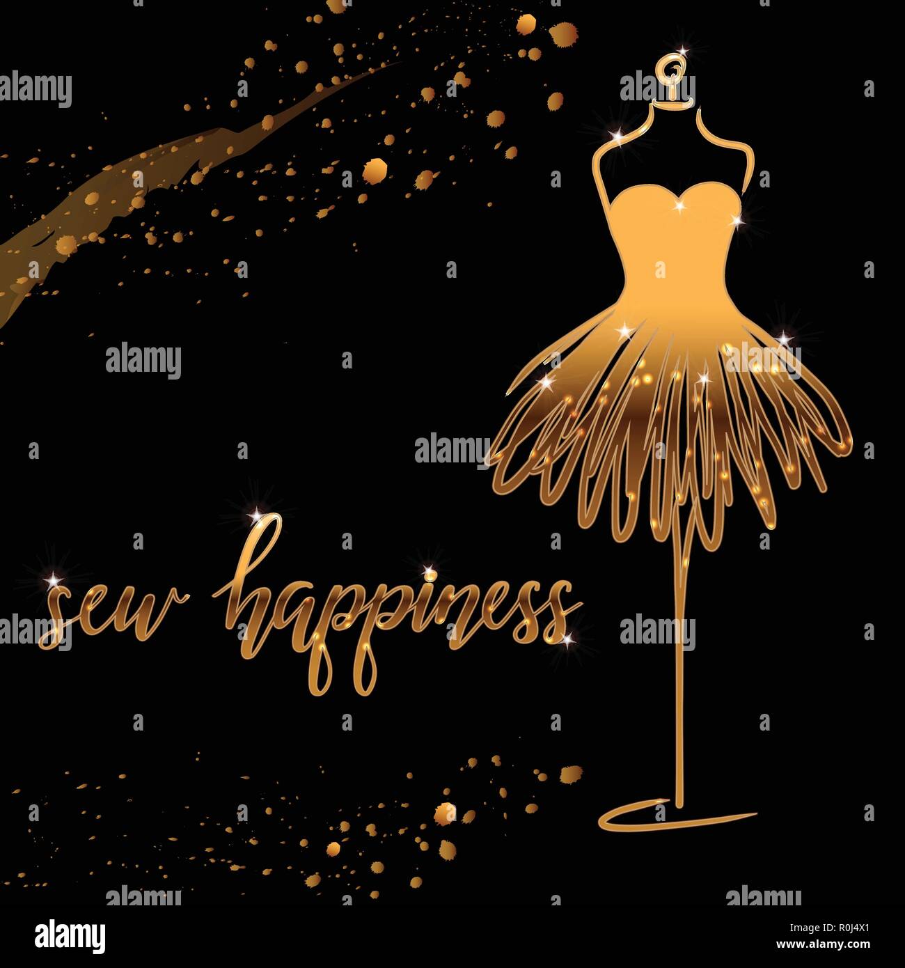 Tailoring emblem with mannequin or dummy and banner with lettering sew ...