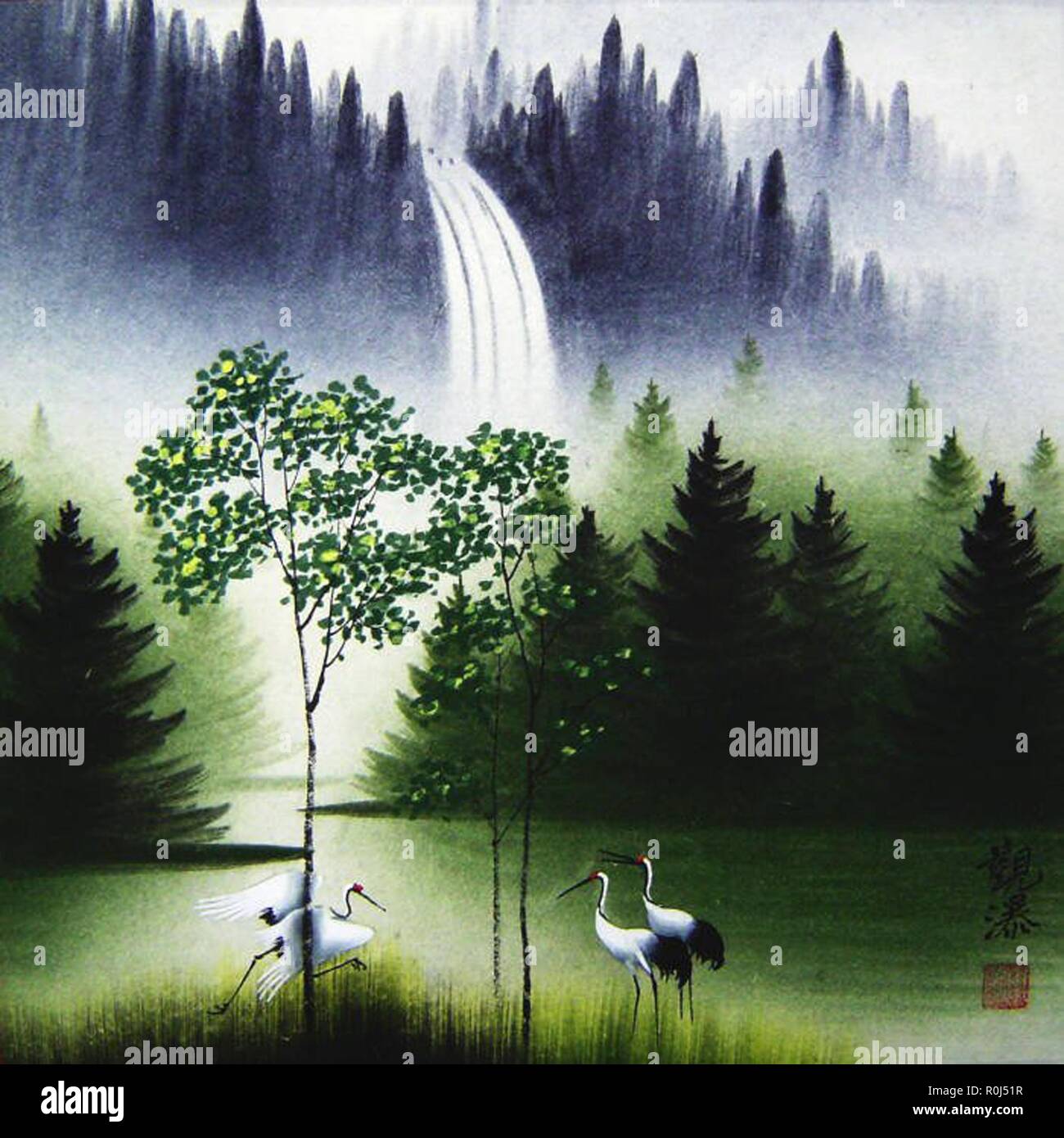 Chinese wallpaper birds hi-res stock photography and images - Alamy