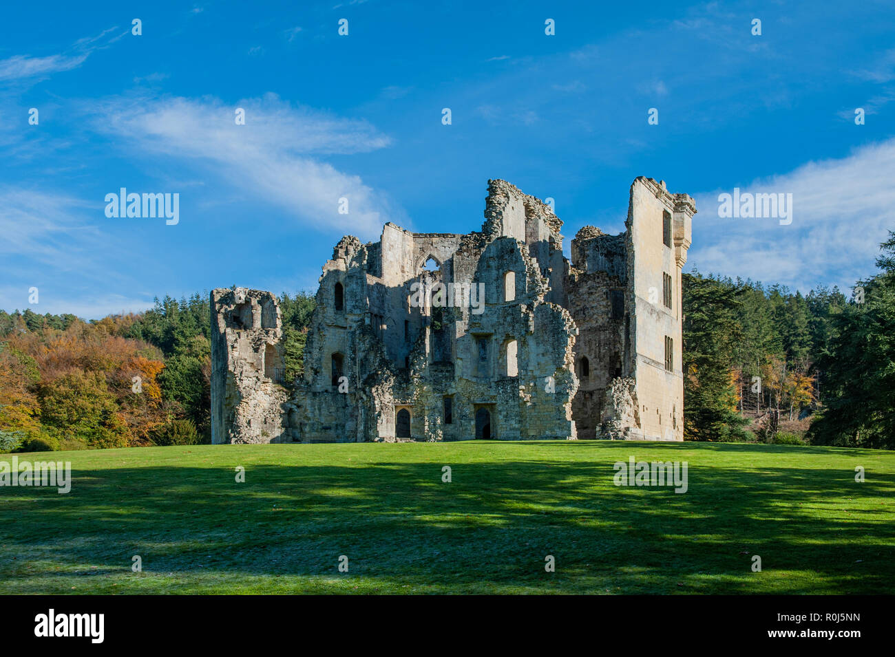 View of ruined South West side of South West view, Old Wardour Castle ...