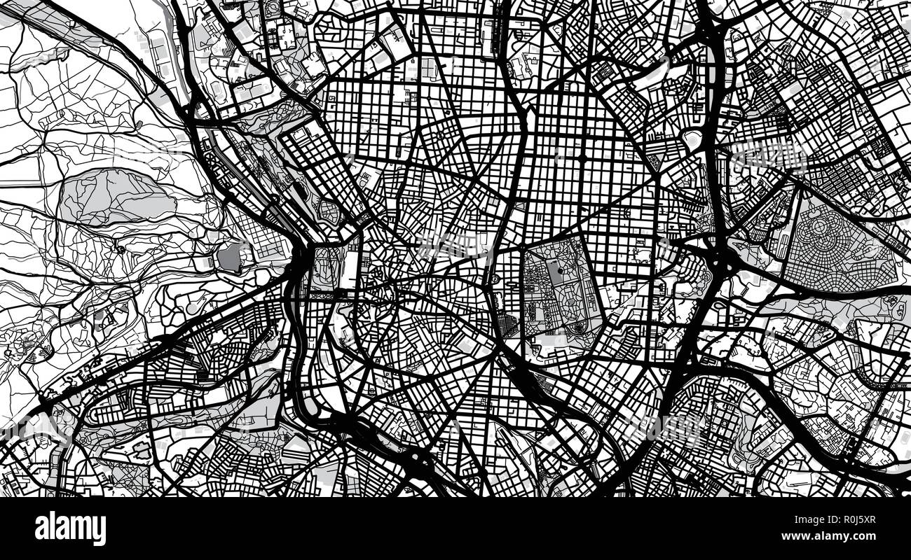 Urban vector city map of Madrid, Spain Stock Vector Image & Art - Alamy