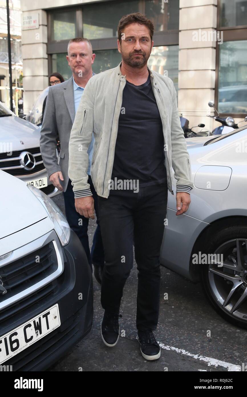 Gerrard Butler seen at Radio 2 where he was doing radio interviews ...