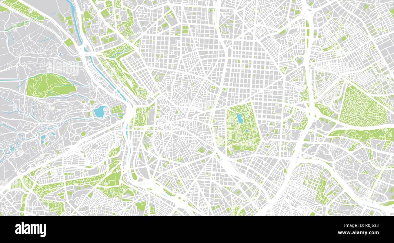 Urban vector city map of Madrid, Spain Stock Vector Image & Art - Alamy