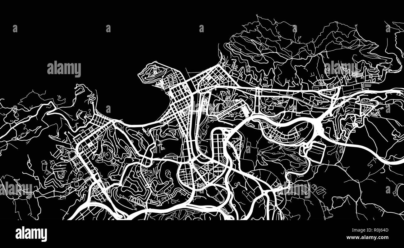 Urban vector city map of San Sebastian, Spain Stock Vector Image & Art ...