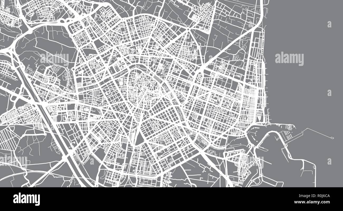 Urban vector city map of Valencia, Spain Stock Vector Image & Art - Alamy