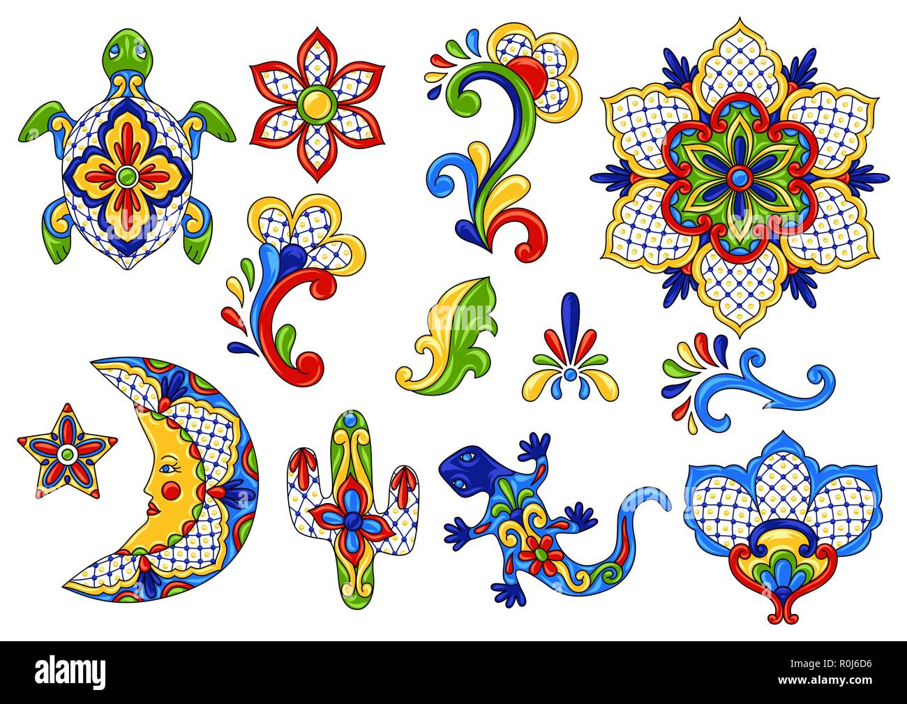 Mexican traditional decorative objects Stock Vector Image & Art - Alamy