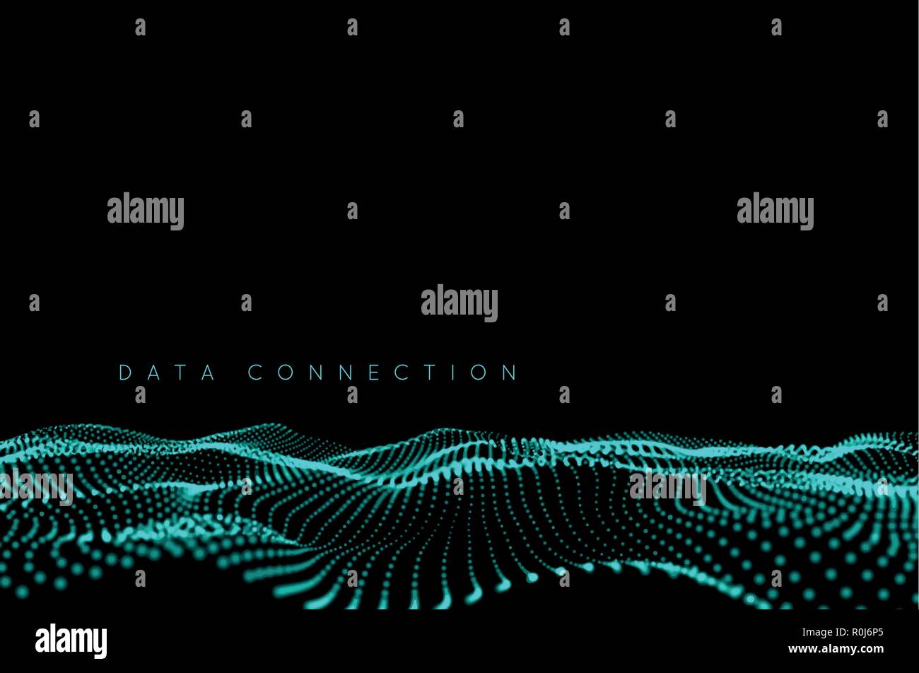 Wave dot connection background. Big data concept Stock Vector Image ...