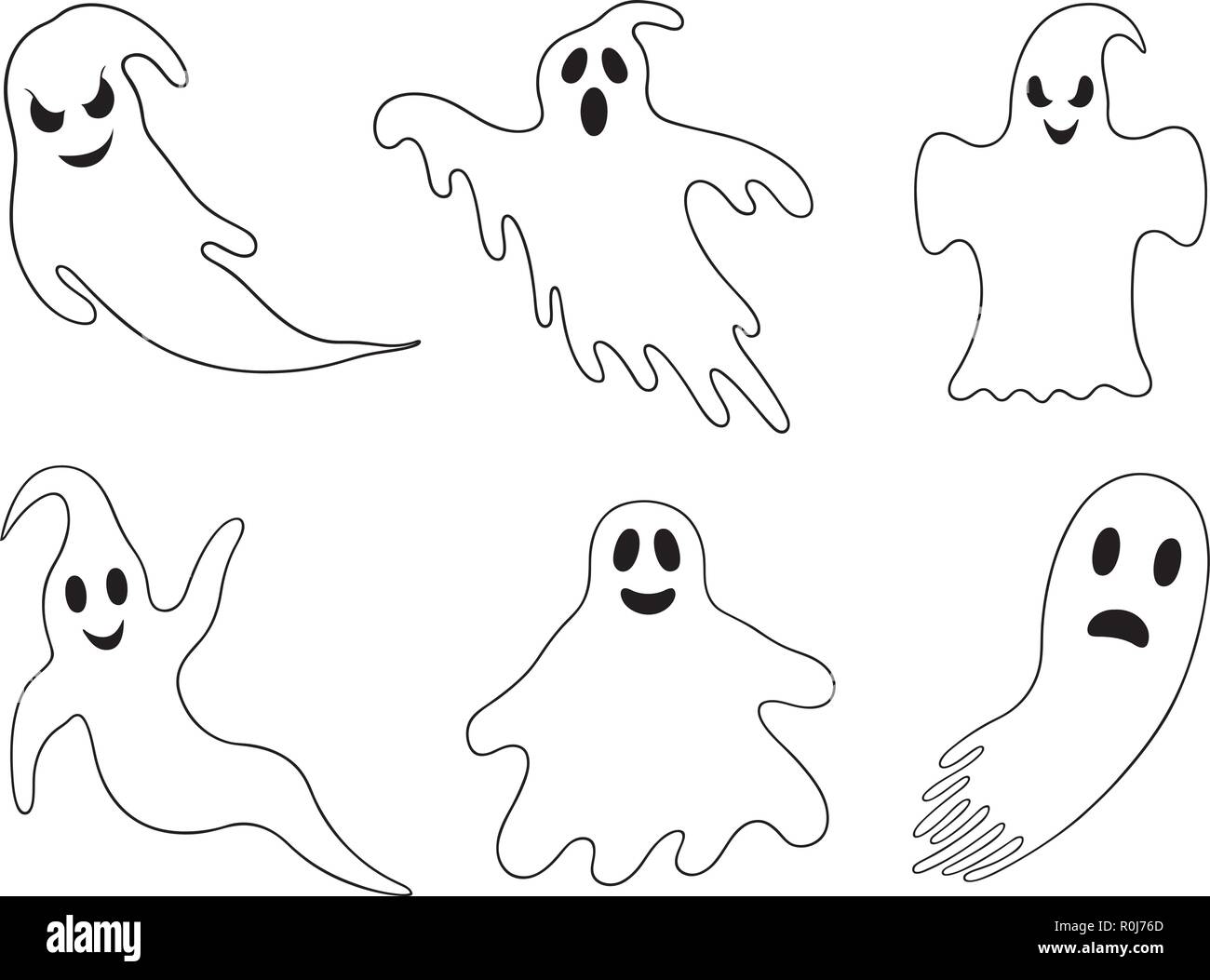 Set of different ghosts isolated on white Stock Vector Image & Art - Alamy