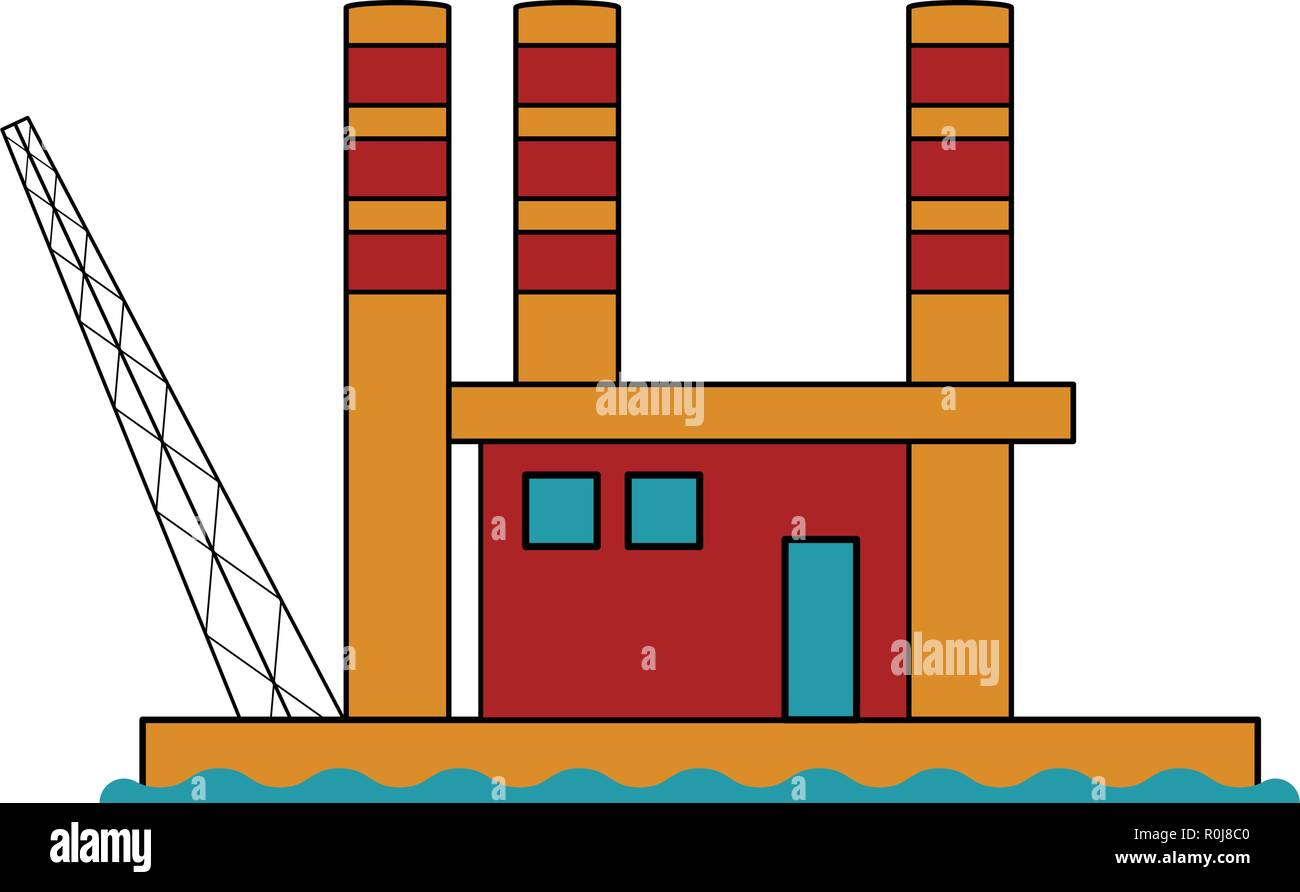 Colored oil ocean platform Stock Vector Image & Art - Alamy