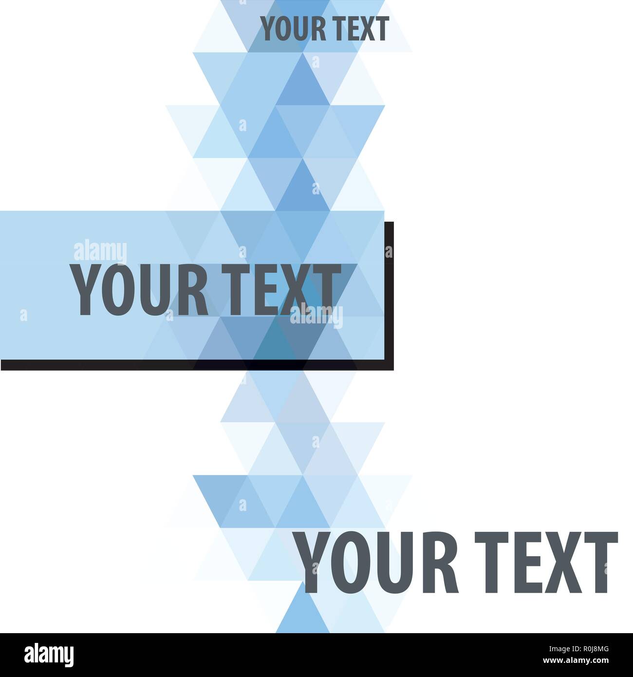 Light blue frame for text against triangles background frame Stock ...