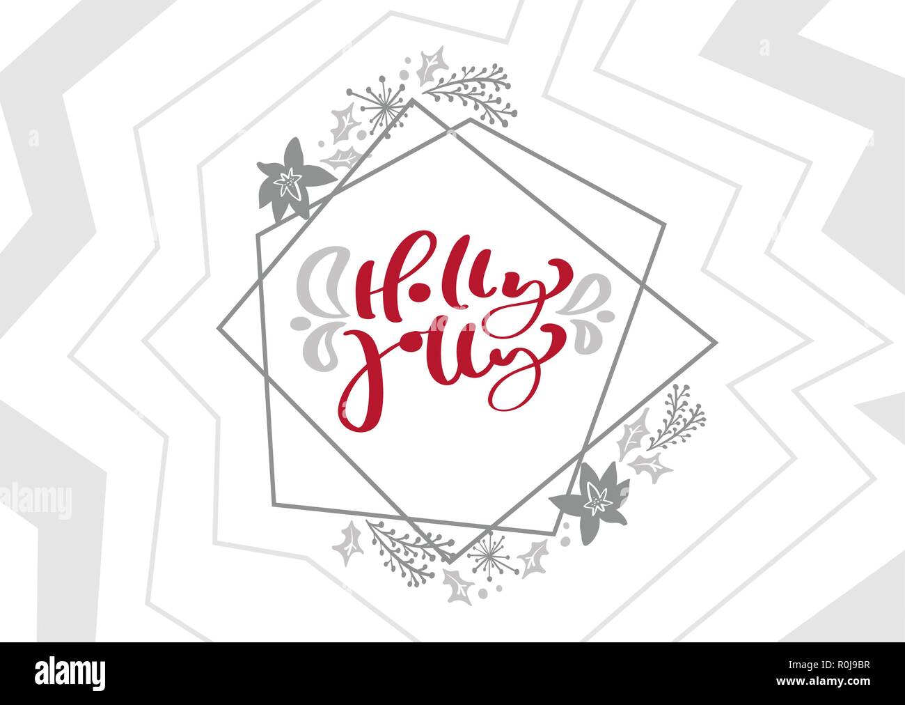Holly Jolly Calligraphy vector Christmas text in xmas scandinavian ...