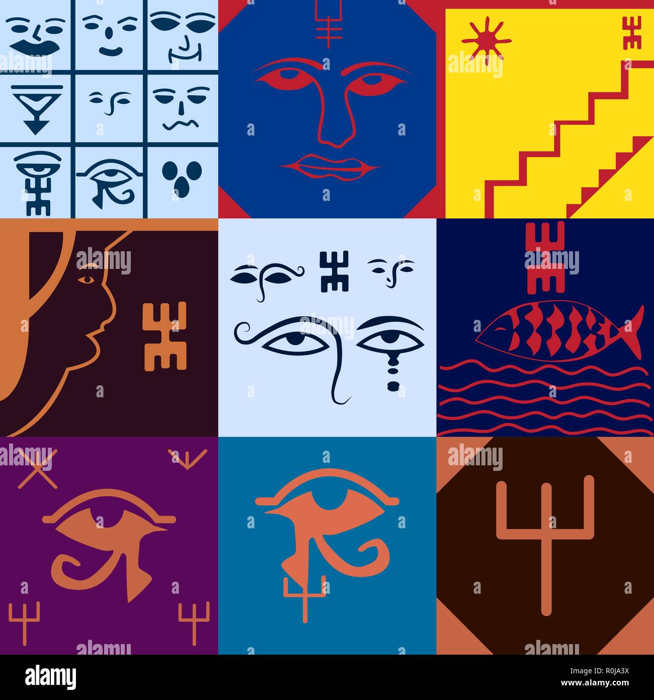 The Moroccan mural decorative design art symbols Stock Vector Image ...