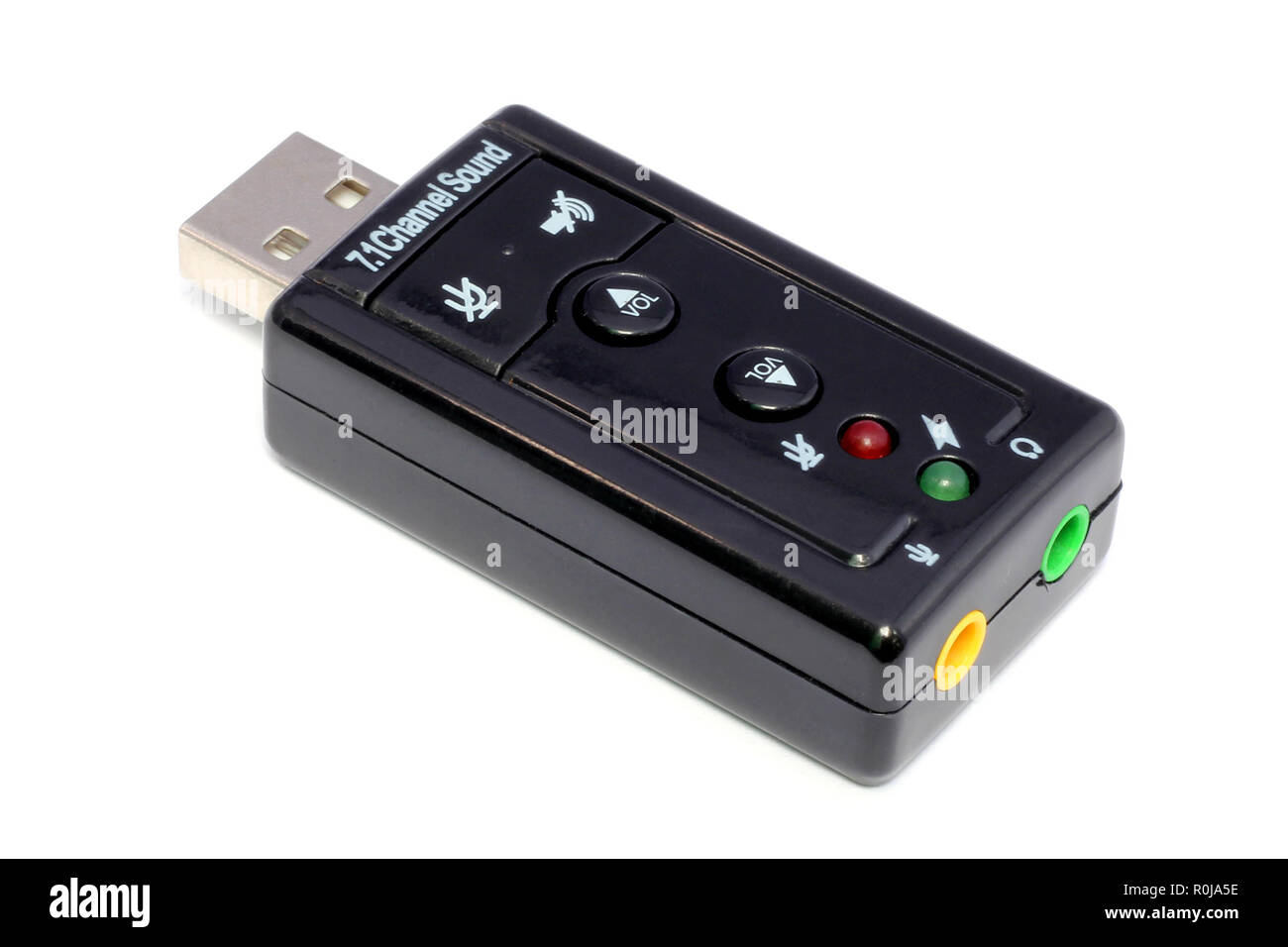 Usb audio sound card isolated over white background Stock Photo - Alamy