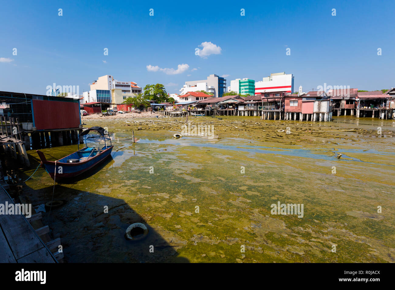 Landscape on dove jetty on Penang island in Malaysia. Beautiful ...