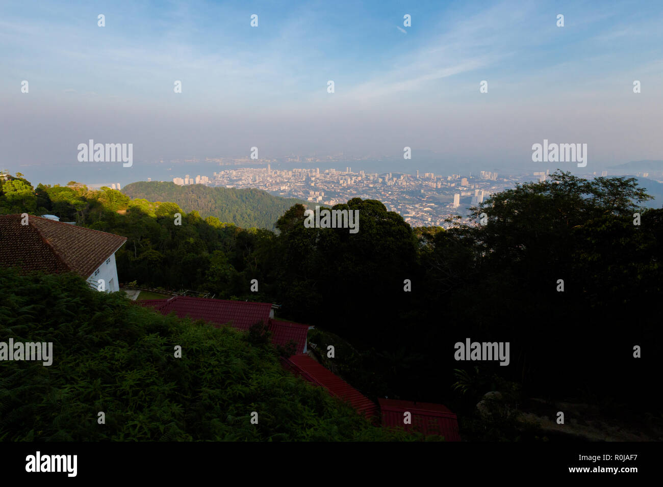 Landscape from Penang Hill on Penang island in Malaysia. Beautiful ...
