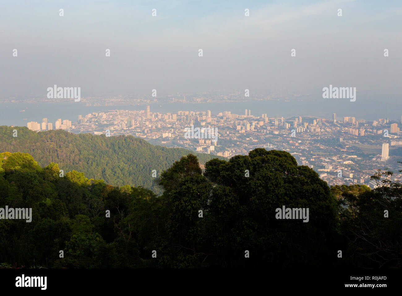 Landscape from Penang Hill on Penang island in Malaysia. Beautiful ...