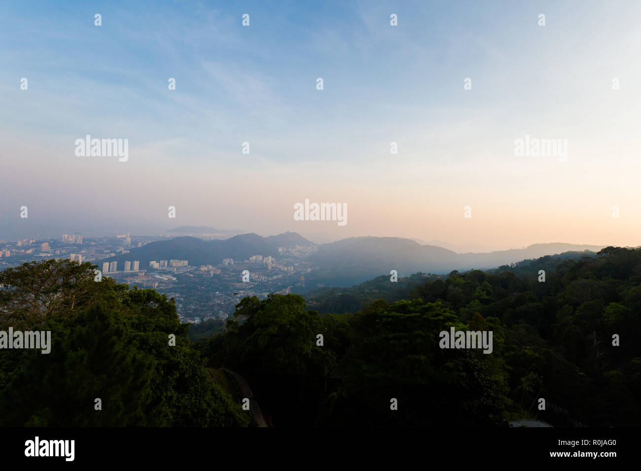 Landscape from Penang Hill on Penang island in Malaysia. Beautiful ...